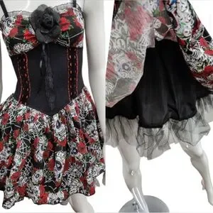 Hot Topic | Dresses | Hot Topic Nwt Day Of The Dead Skull Dress | Poshmark